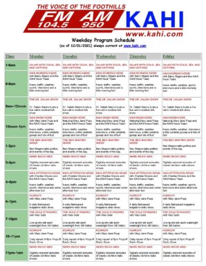 KAHI.com | KAHI Program Schedule
